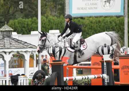 Georgina Bloomberg competes in the Hampton Classic Horse Show Featuring ...