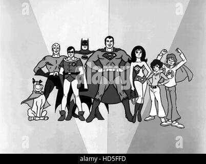 SUPER FRIENDS, Superman, Aquaman, Wonder Twins Zan and Jayna, Batman ...