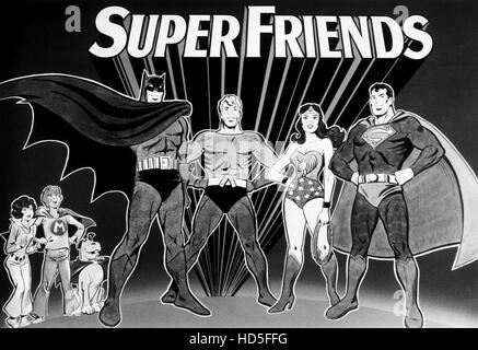 SUPER FRIENDS, Superman, Aquaman, Wonder Twins Zan and Jayna, Batman ...