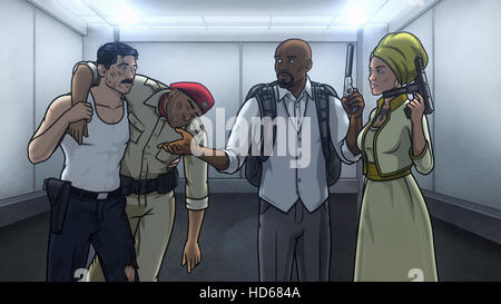 ARCHER, l-r: Conway Stern (voice: Coby Bell), Sterling Archer (voice: H ...