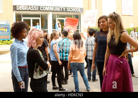 DEGRASSI: NEXT CLASS, (from left): Ana Golja, Andre Kim (back to camera ...