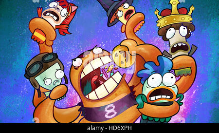 FISH HOOKS, (from left): Bea Goldfishberg, Albert Glass, Milo, 'Science ...