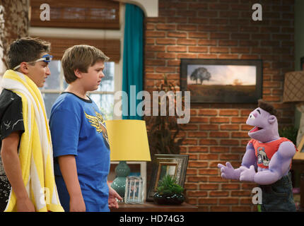 CRASH & BERNSTEIN, (from left): Cole Jensen, Crash, Landry Bender ...