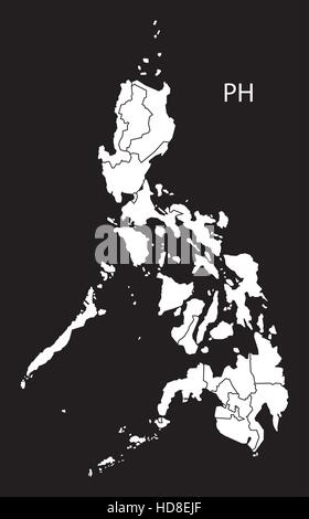 Map of Philippines with regions. Just a simple country border map with ...