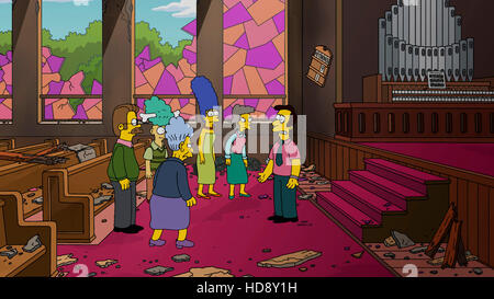 THE SIMPSONS, (from left): Ned Flanders, Homer Simpson, 'Peeping Mom ...