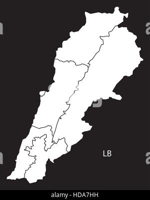 Map of Lebanon with the provinces Stock Vector Image & Art - Alamy