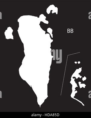 Bahrain black and white country border map logo design. Black ...
