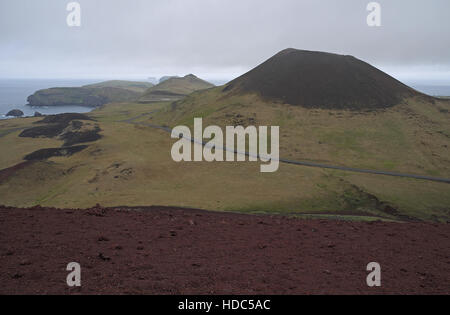 Helgafell Volcano from Eldfell Volcano Heimaey Island Westmann Islands ...