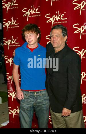 Les Moonves and his son, Adam Moonves arrive at the Spike TV Launch ...