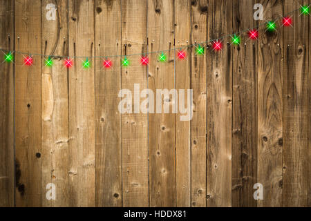 Lustrous Wooden Background with Bright String of Lights Stock Photo - Alamy