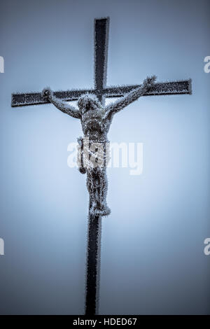 Jesus Christ, freeze, frozen, cold, winter, Jesus on the cross ...