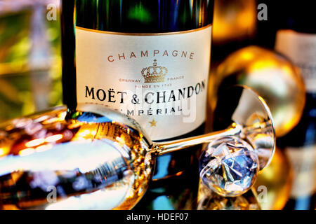 Moet and Chandon Champagne display, The Moet and Chandon House Stock ...