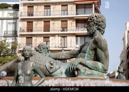 Turia - Neptune Fountain; Valencia; Spain Stock Photo - Alamy