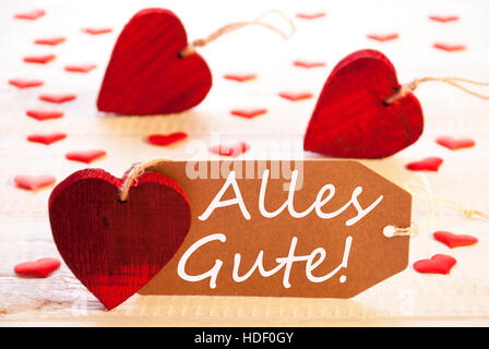 ALLES GUTE (all the best in German) written with chalk on slate shown ...