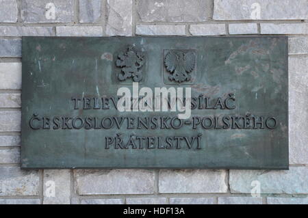 The transmitter Black mountain, sign Stock Photo - Alamy