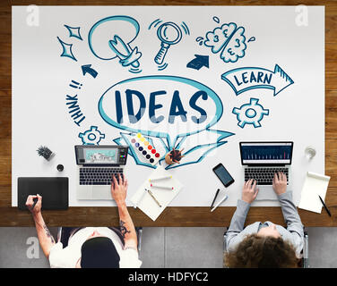 Ideas Think Learn Icons Graphic Concept Stock Photo - Alamy