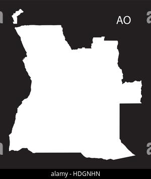 Angola provinces Map black and white illustration Stock Vector Image ...