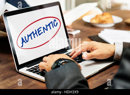 Authentic Genuine Proof Real True Veritable Concept Stock Photo - Alamy