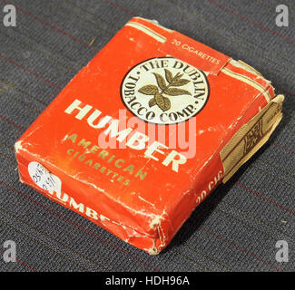 The *Humber* cigarette pack is a vintage product from a bygone era ...