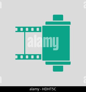 Photo cartridge reel icon. Gray background with green. Vector ...