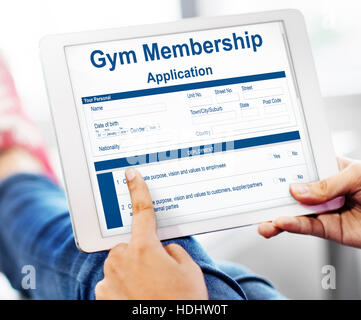 Gym Membership Application Form Request Concept Stock Photo - Alamy
