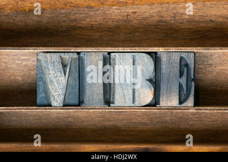 aura word made from vintage letterpress type on wooden tray Stock Photo ...