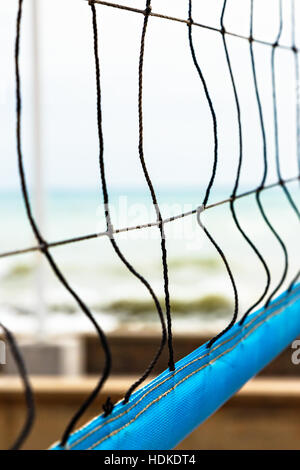 Beach volleyball net close-up. Fragment of a volleyball net on the ...