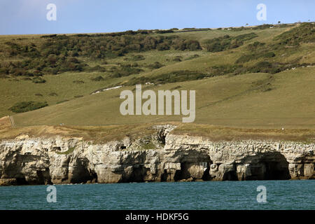 Cliff structures rock striations and sea level caves between Durlston ...