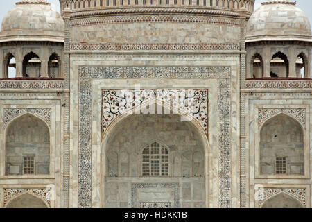 Flower, inlaid with semi-precious stones in marble, Taj Mahal, UNESCO ...