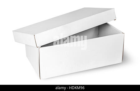 Ajar empty white box with lid Stock Photo - Alamy