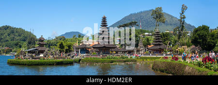 View of Ulun Danu Beratan temple on Lake Bratan at sunrise, Bali, Indonesia, South East Asia ...