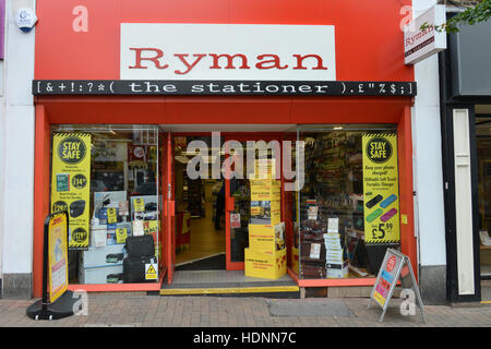 Ryman store front in Bromley, south London Featuring: Ryman shop front ...