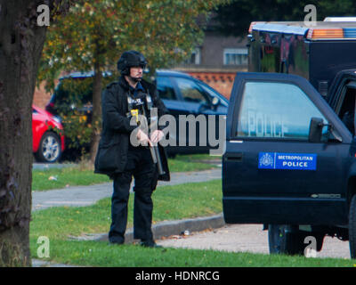 Armed police cordon suspected explosives in Northolt Featuring: View ...