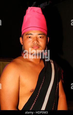 Maring Tribal Man from Manipur India performing Tribal Traditional ...