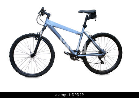 blue mountain bike isolated over white background Stock Photo - Alamy