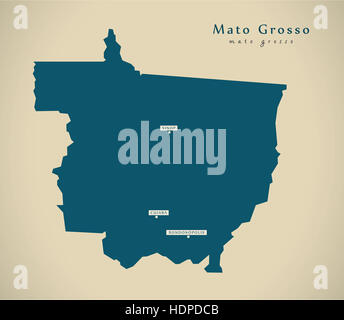 Map of Mato Grosso Stock Photo - Alamy
