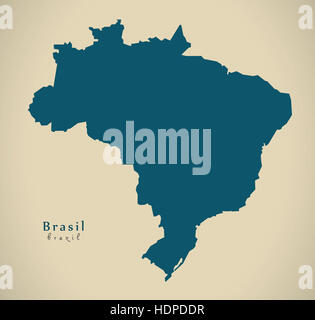 Flat simple Brazil map Stock Photo - Alamy