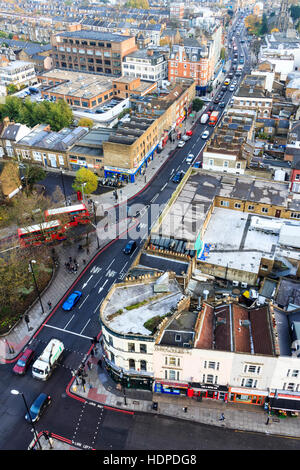 An aerial view of the A1 Archway Road seen from Hornsey Lane, on 14th ...