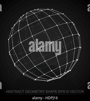 Set of Abstract stereometry shape: White sketched Sphere, Torus ...