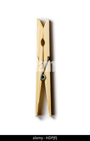 Wooden clothespin isolated on white background Stock Photo - Alamy