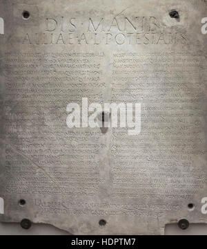 Rome. Italy. Epitaph for Allia Potestas, a Roman freedwoman, 2nd ...