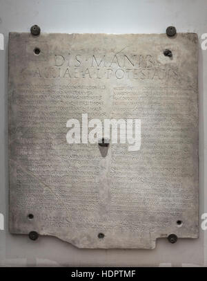 Rome. Italy. Epitaph for Allia Potestas, a Roman freedwoman, 2nd ...