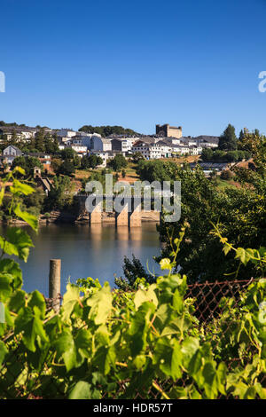 Roman bridge over the Minho River in Portomarin, Spain Stock Photo - Alamy