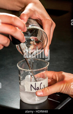 A beaker is poured in a laboratory Stock Photo - Alamy