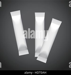Realistic sachet packing stick set with transparent background and top ...