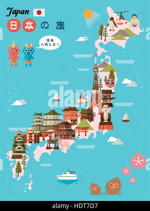 Japanese culture elements and attractions, travel to Japan infographic ...