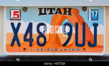 The USA, Utah, number plate Stock Photo - Alamy