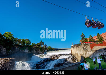 Cable cars on the Riverfront Park development in downtown Spokane on ...