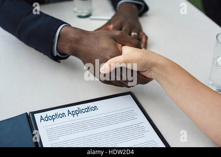 Application Form Hand Shake Agreement Concept Stock Photo - Alamy