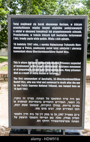 The gallows where prisoners were hung and also the camp commandant of ...